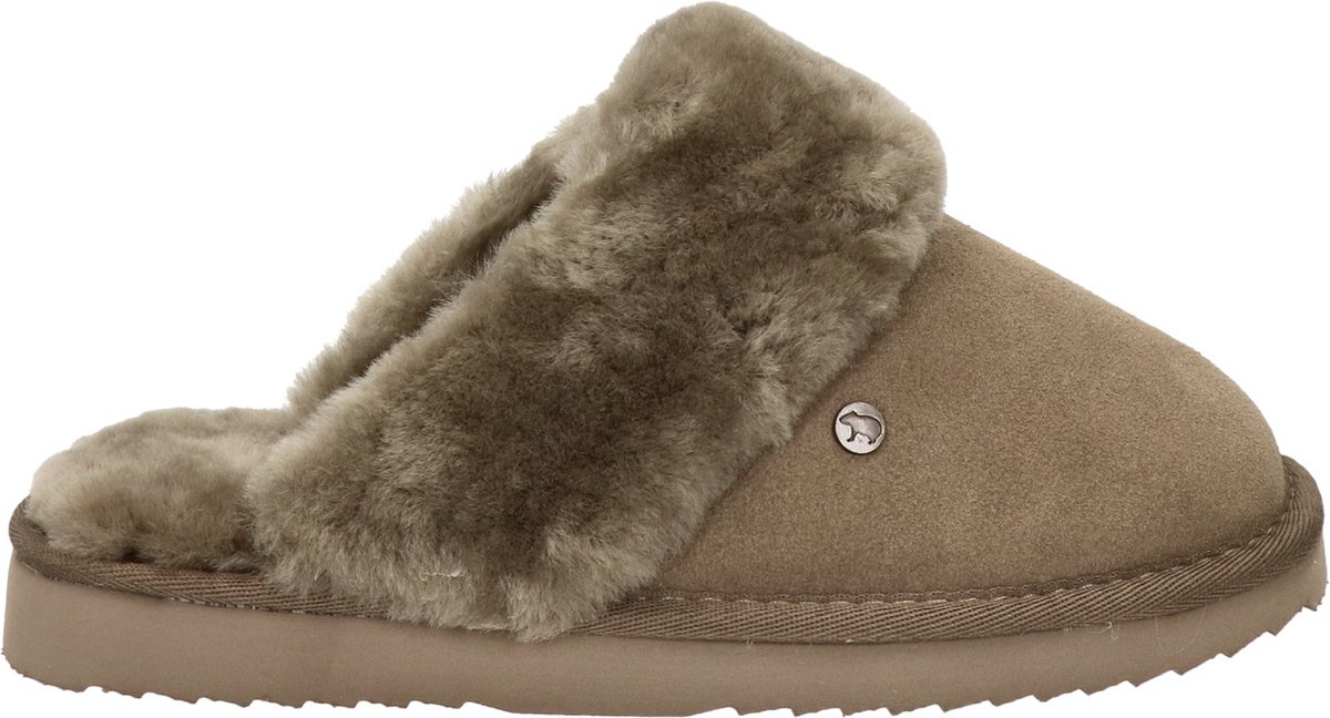 Warmbat - Maat 39 - Flurry Suede Dames Pantoffels - Mud